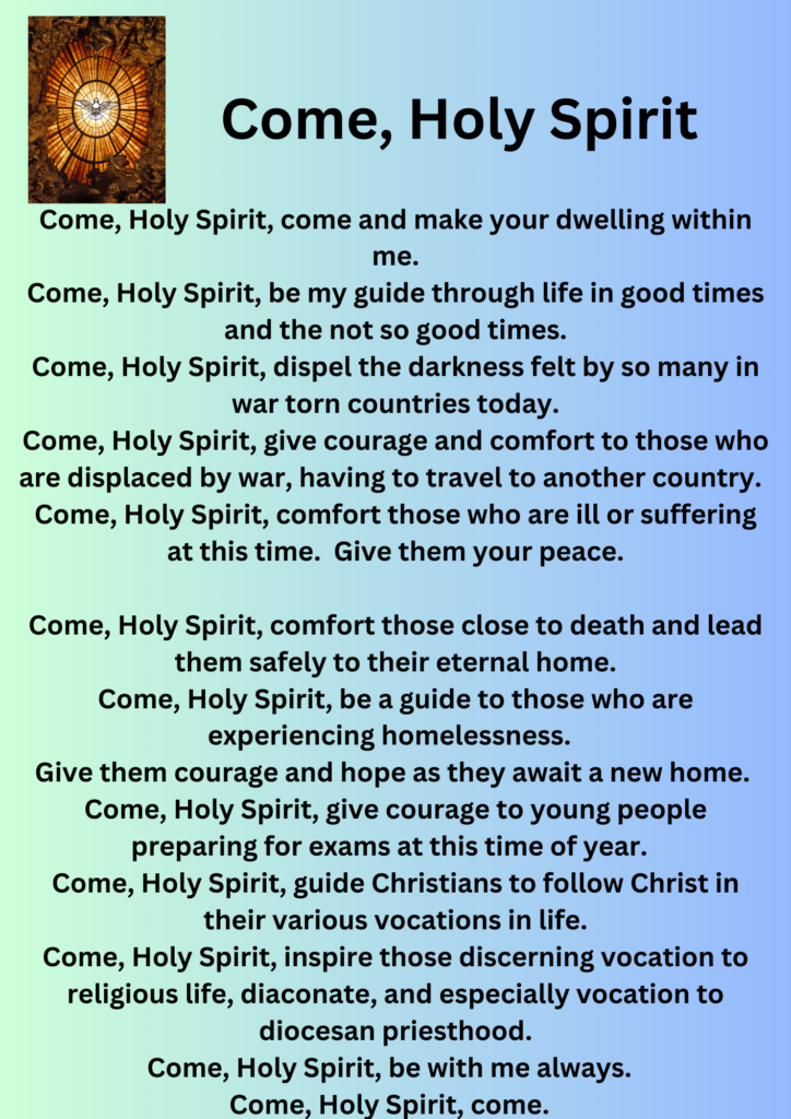 Prayer For Pentecost Diocese Of Waterford Lismore